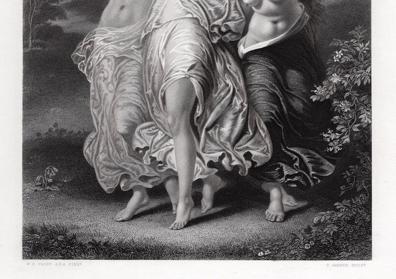 William Edward FROST 1800s Engraving "l'allegro" Professionally Framed ...