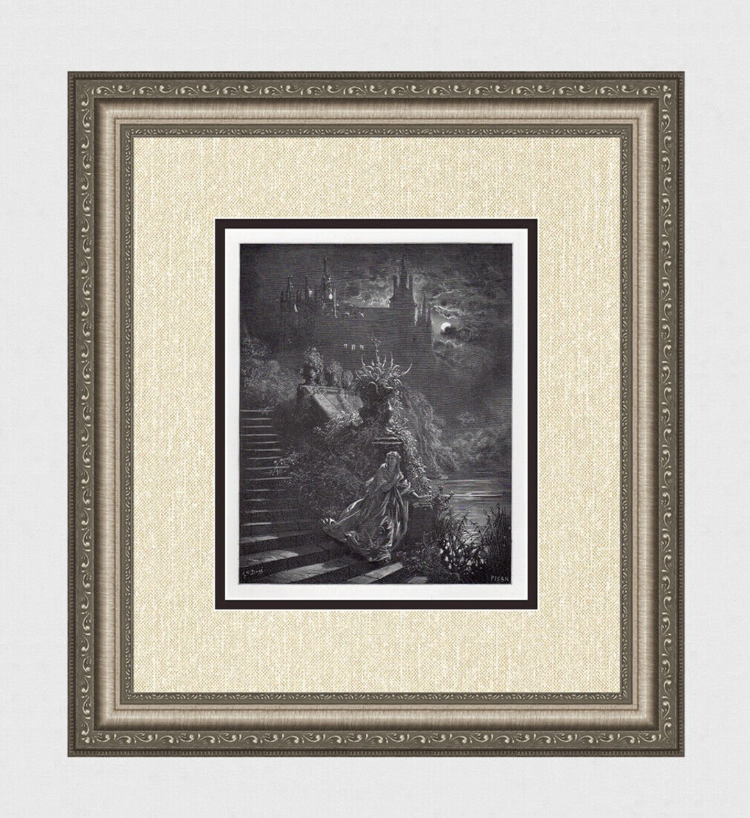 1800s Gustave DORE Fairytale Woodcut "the Troubled Princess" Custom ...