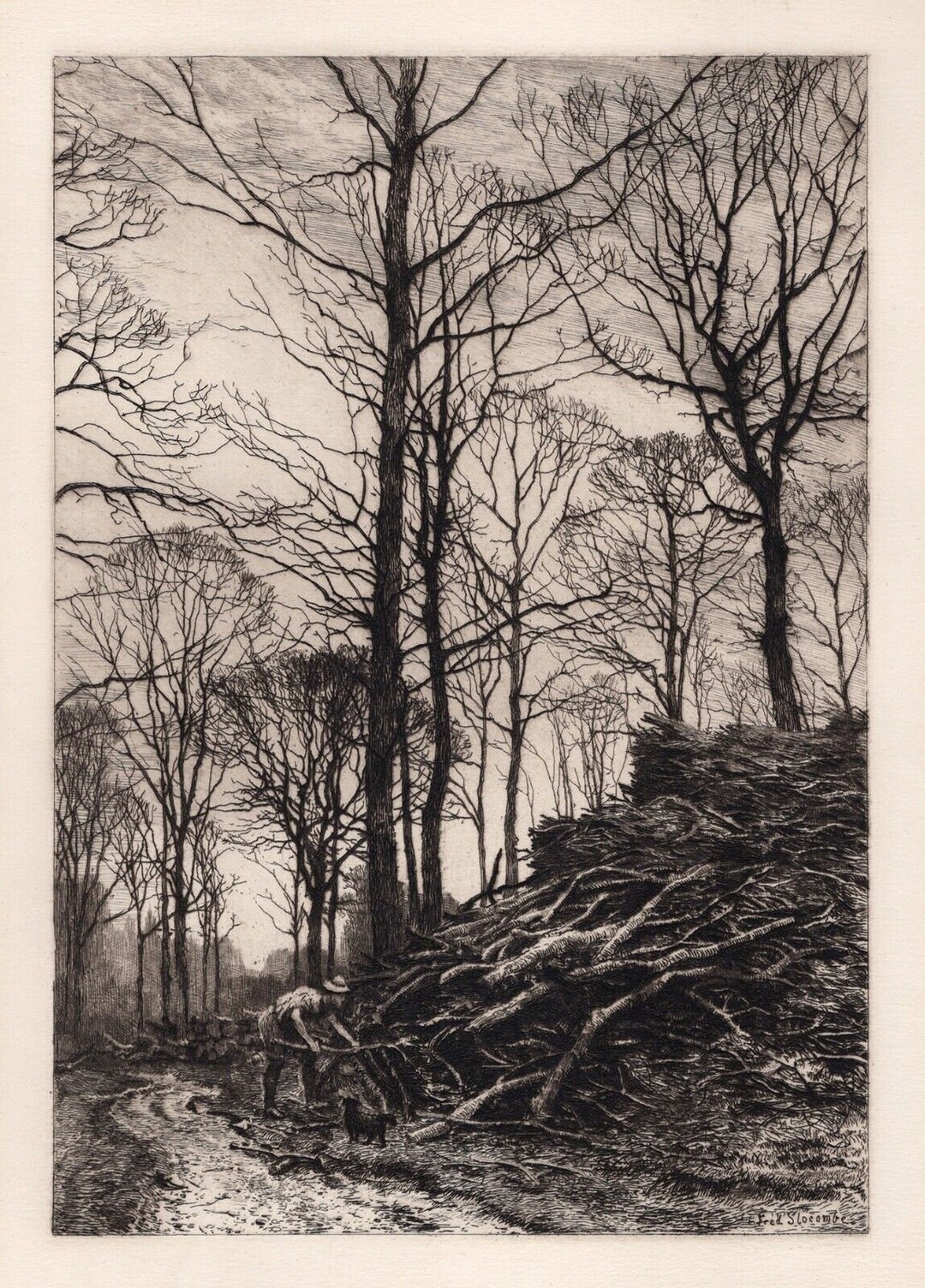 Original Frederick Slocombe 1800s Etching "winter Preparations" Gallery ...