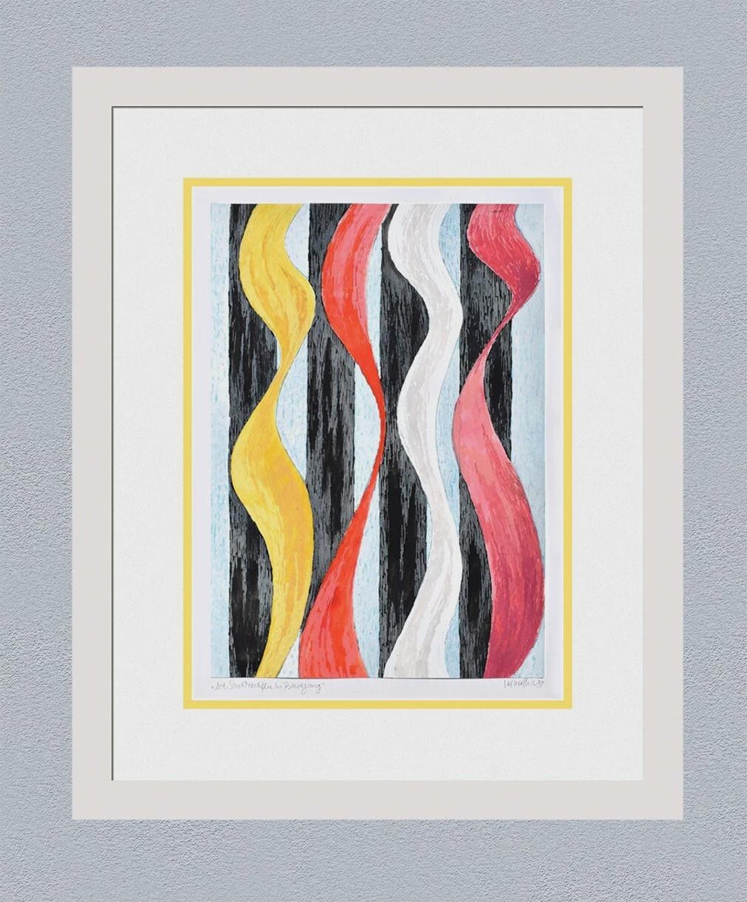 1988 Josef MATHIS ORIGINAL Painting "die Senkrechten in Bewegung ...