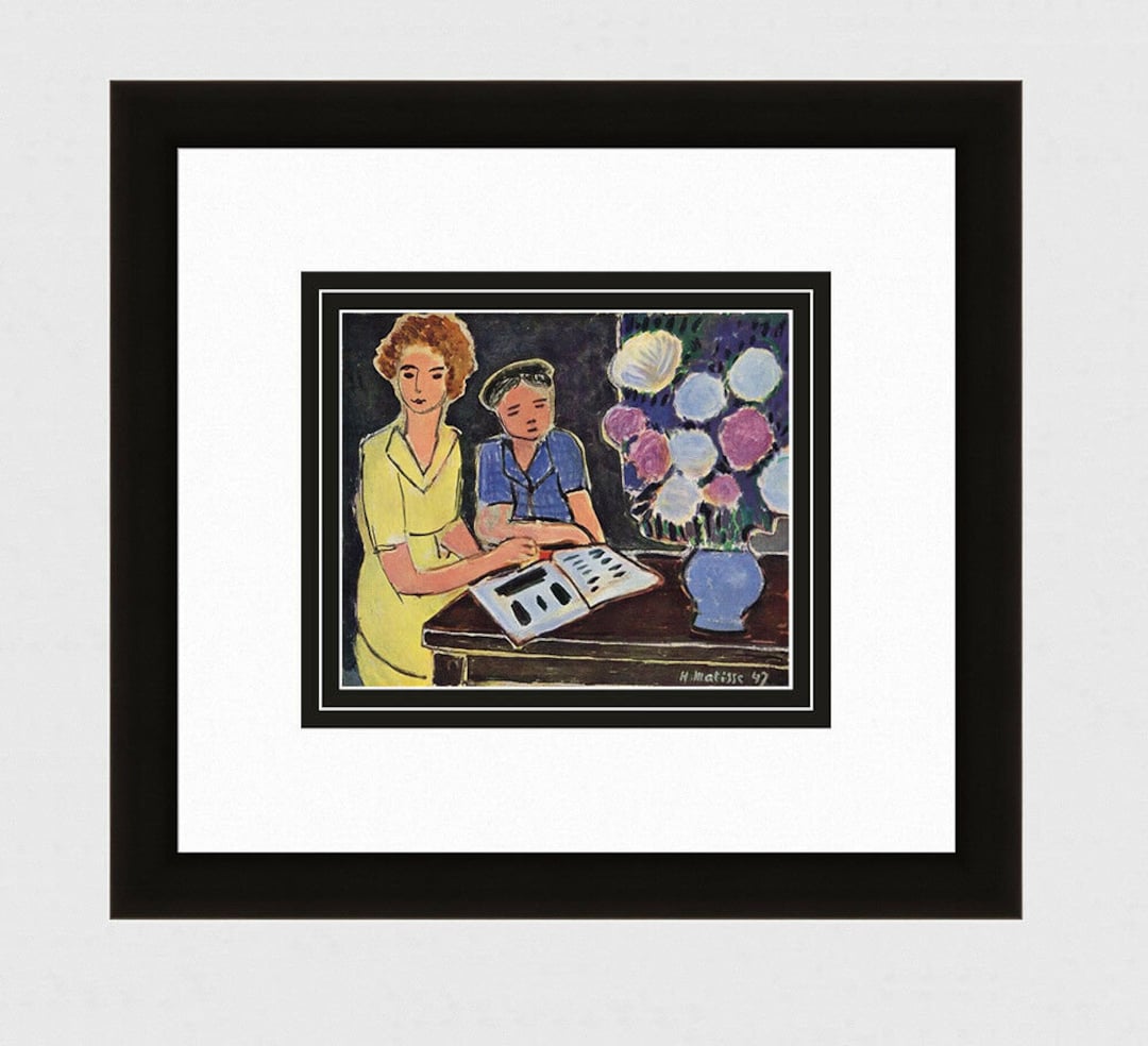 Henri MATISSE 1948 Antique Print "pretty Peonies" SIGNED Custom FRAMED ...