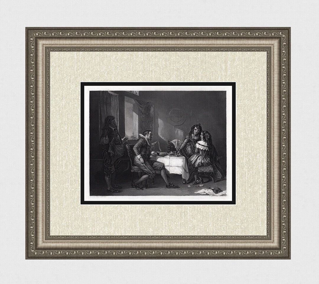 Augustus Leopold Egg 1800s Engraving "patricio Studies His Bill" Custom ...