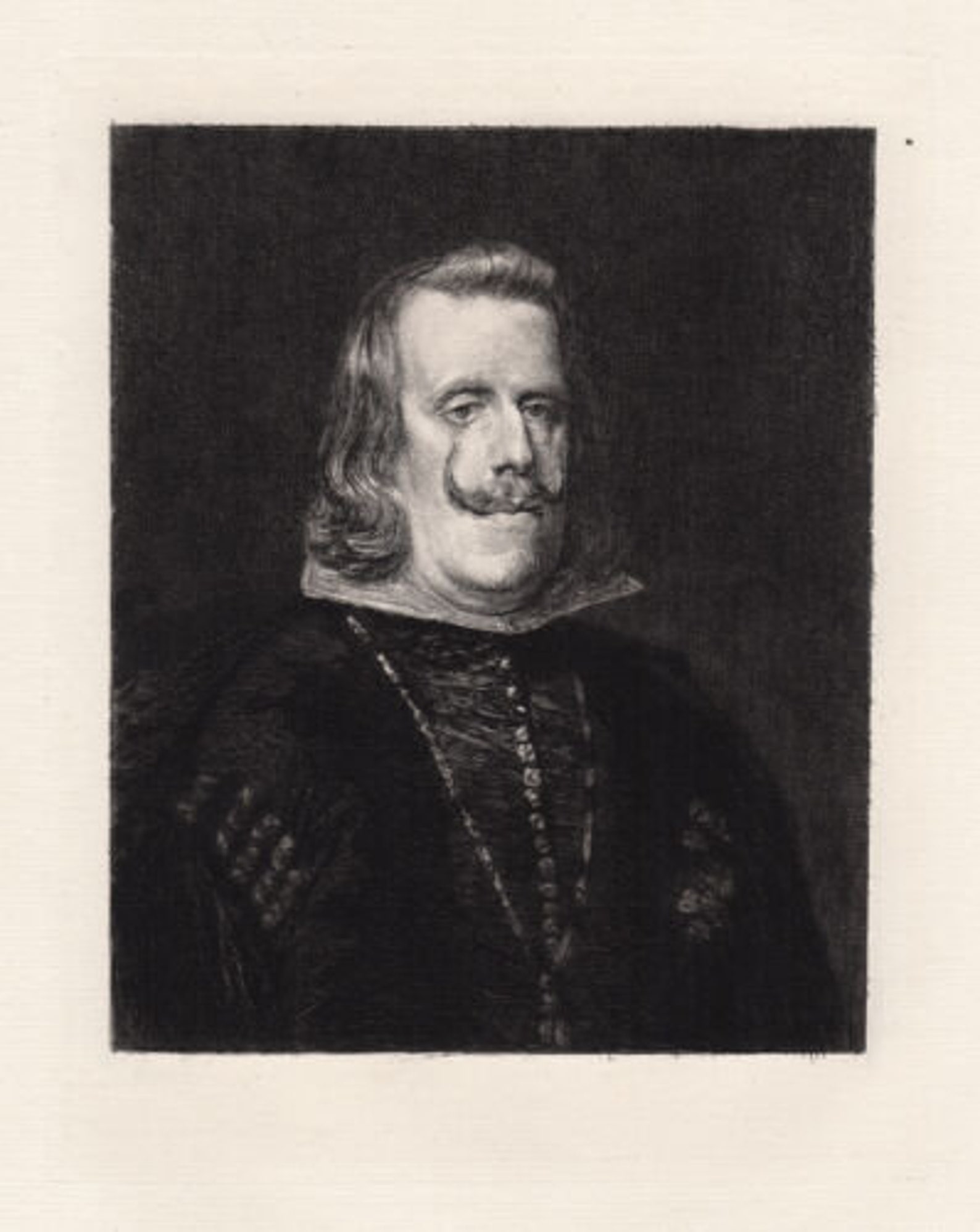 DIEGO VELAZQUEZ 1800's Antique Portrait Etching "portrait of Philip IV ...