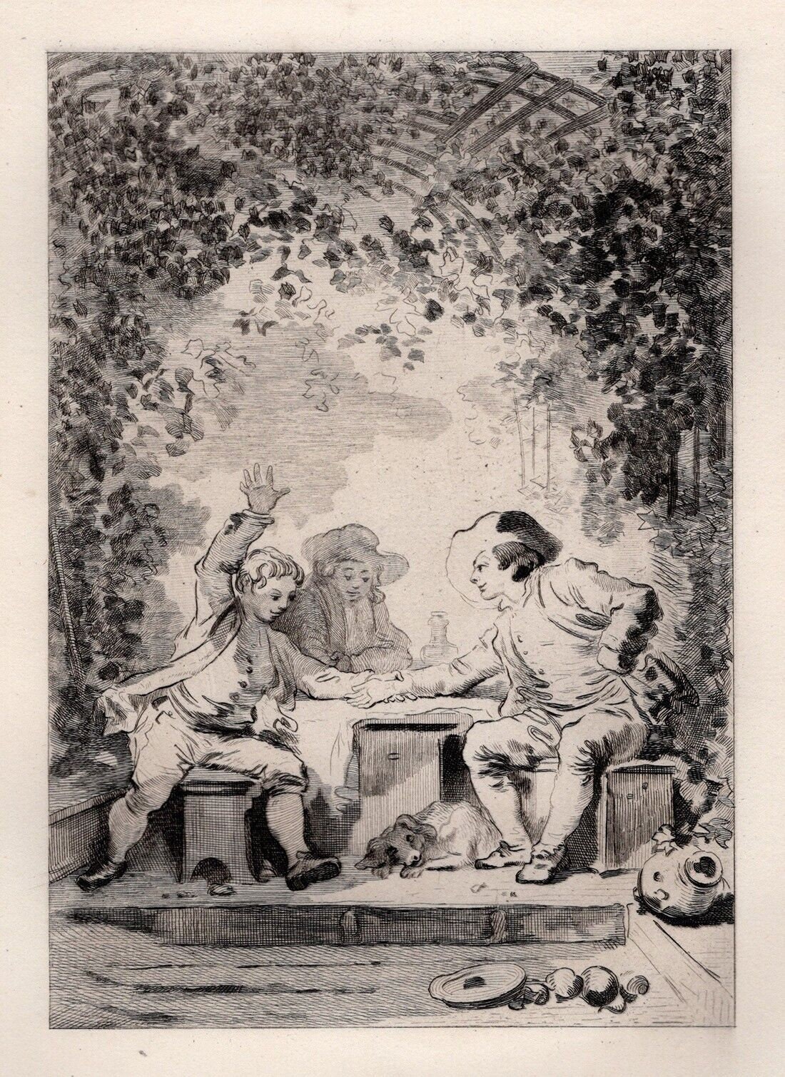1800's Jean-honore FRAGONARD Etching "bartering Men" LIMITED Custom ...