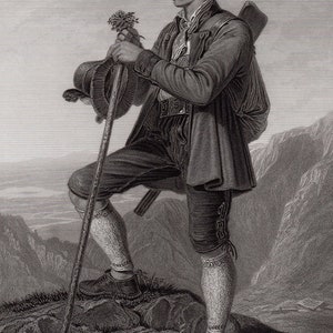 Philipp Von Foltz 1800s Engraving "the Hunter" Gallery FRAMED SIGNED ...