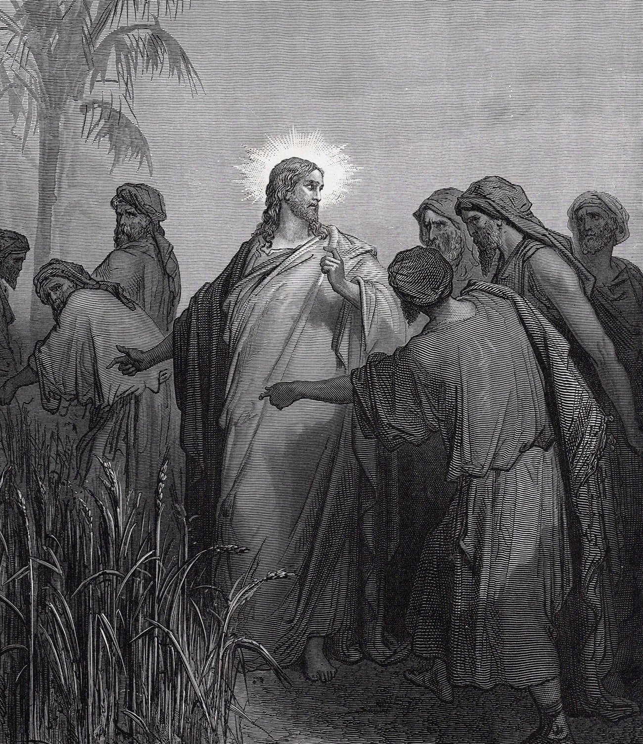 1800s Gustave Dore Woodcut "jesus and His Disciples in the Corn Field ...