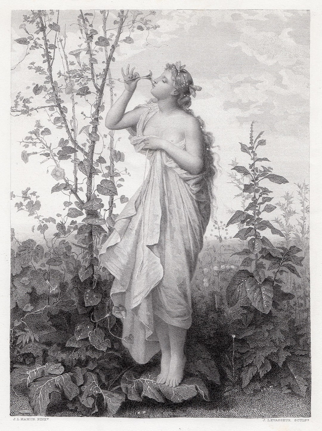 JEAN LOUIS HAMON 1800s Framed Signed Engraving "alluring Aurora ...