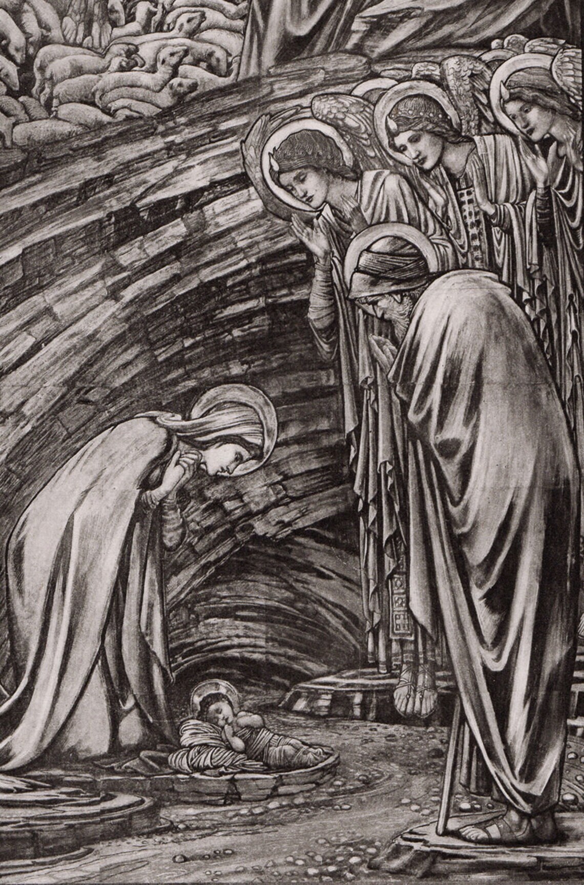 Edward Burne JONES 1800s Antique Biblical Print "chancel Window Showing ...