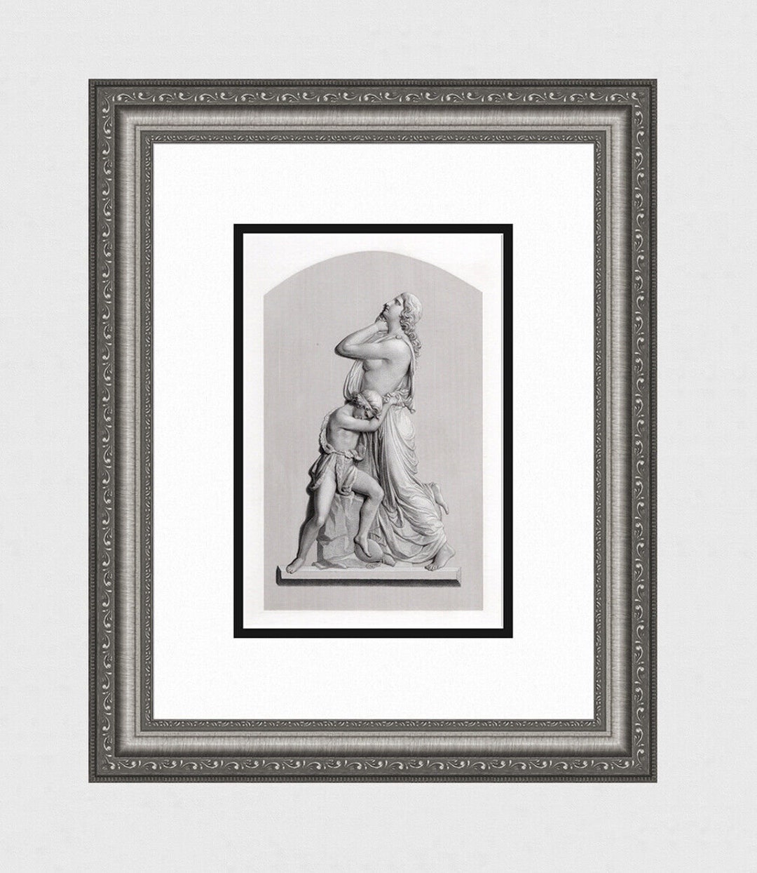 1800s Edward Sheffield Bartholomew Engraving "hagar Comforts Ishmael ...