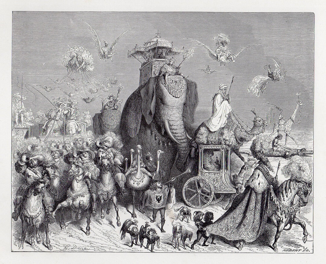 Gustave DORE 1800s Woodcut "father of the Princess" Gallery FRAMED ...
