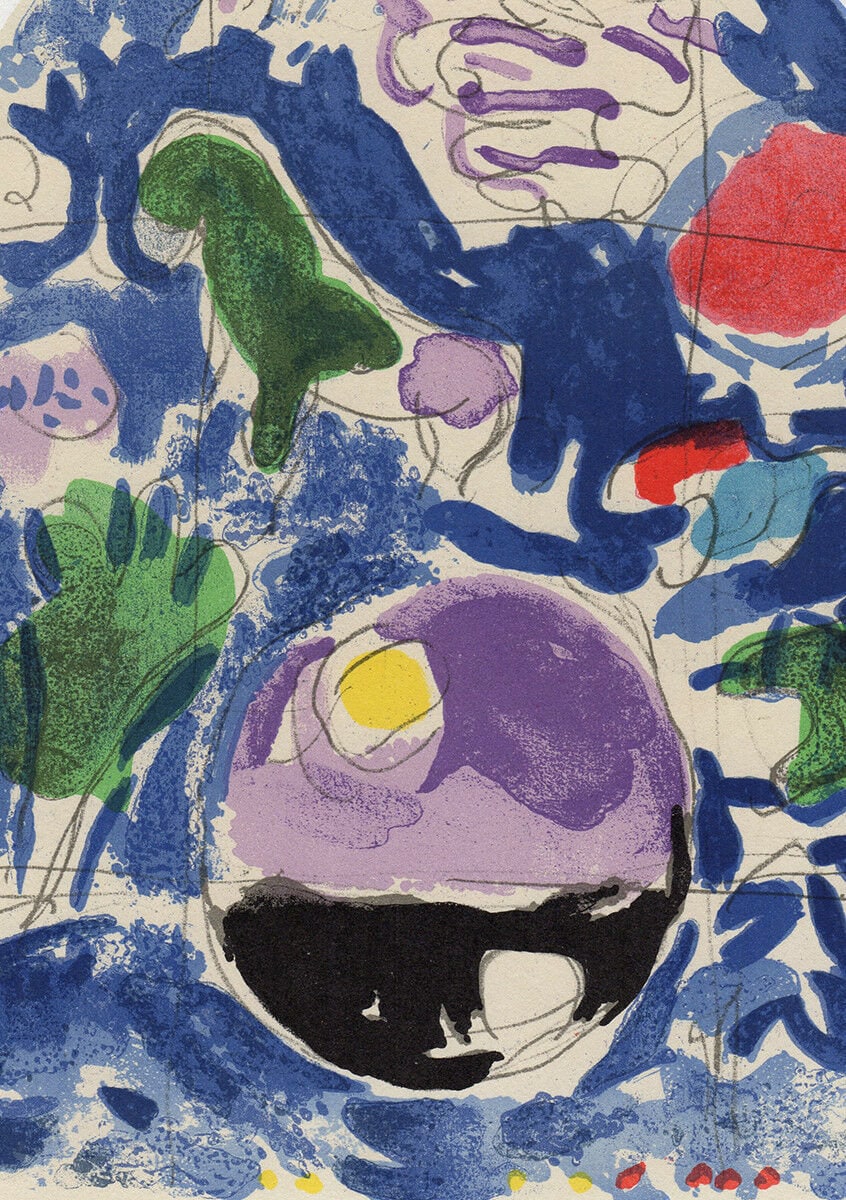 1962 MARC CHAGALL Jerusalem Windows Color Lithograph "simeon's Cursed ...
