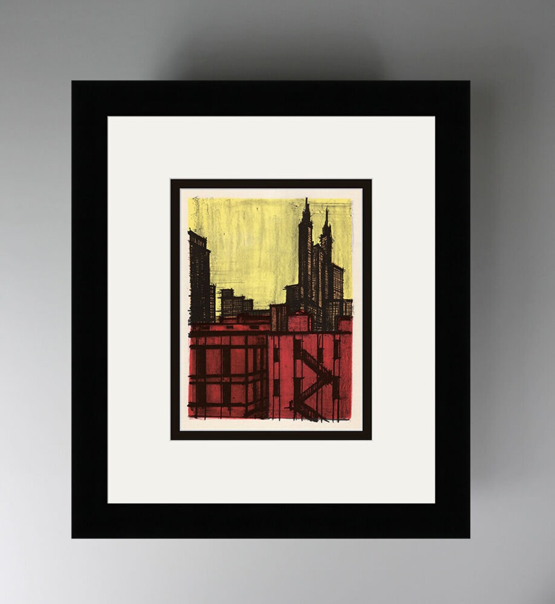 1967 Bernard BUFFET Color Lithograph "city Life" Gallery FRAMED ...