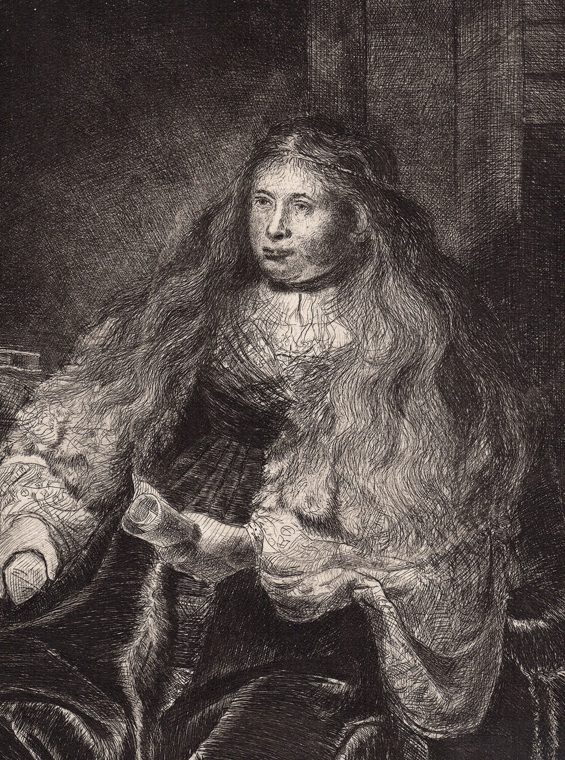 1800's REMBRANDT B341 Etching "the Wedding Day" DURAND ORIGINAL Custom ...