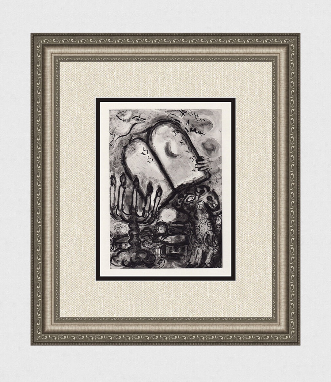1962 MARC CHAGALL Lithograph "the Ten Commandments" Gallery FRAMED ...