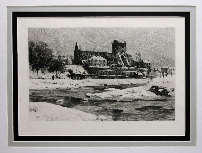 George REID 1800s Detailed Etching "jedburgh" Custom Framed SIGNED ...