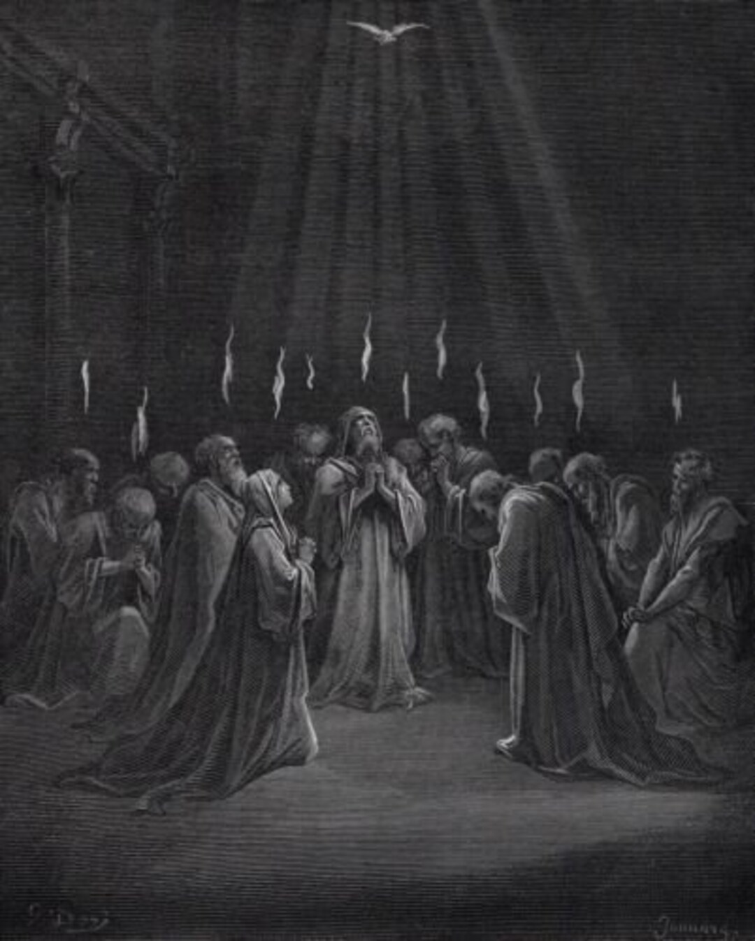 Gustave DORE 1800s Woodcut holy Spirit Filled the - Etsy