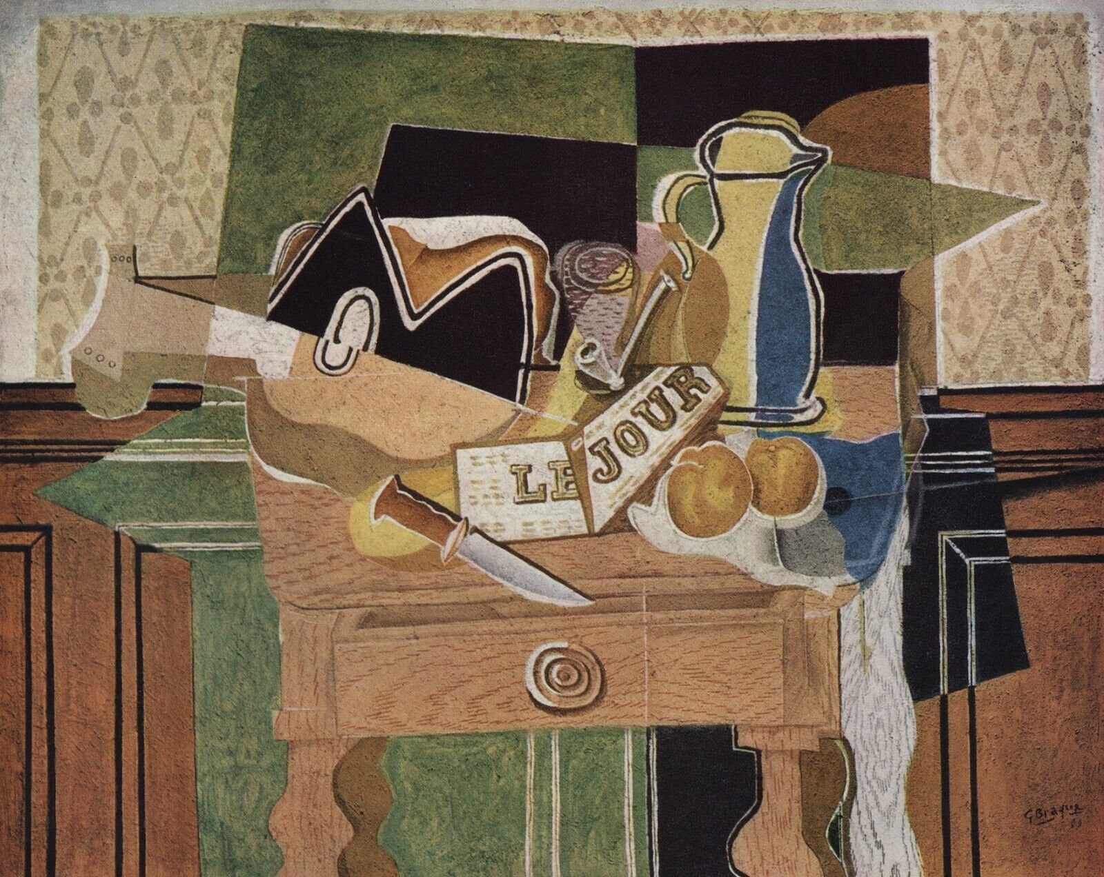 GEORGES BRAQUE 1956 Vintage Color Print "a Table of Goods" Signed ...