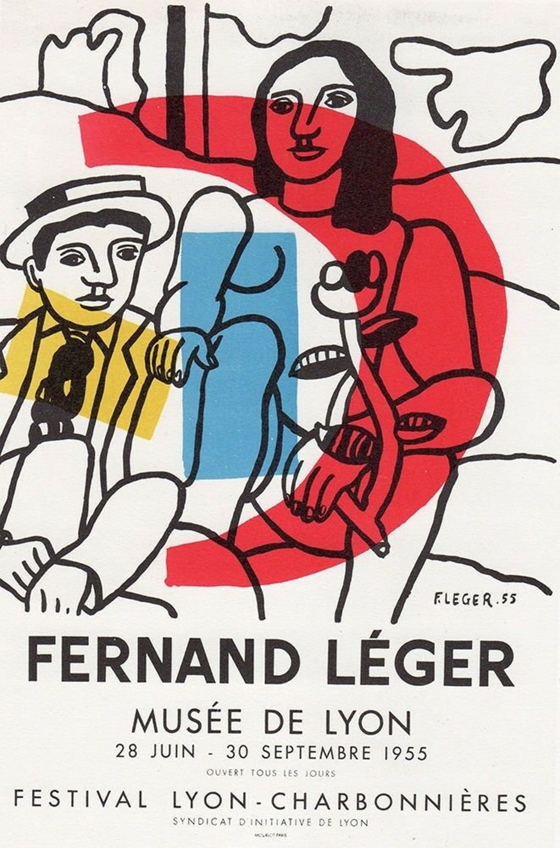 Fernand LEGER Antique Exhibition Poster "fernand Leger Composition ...