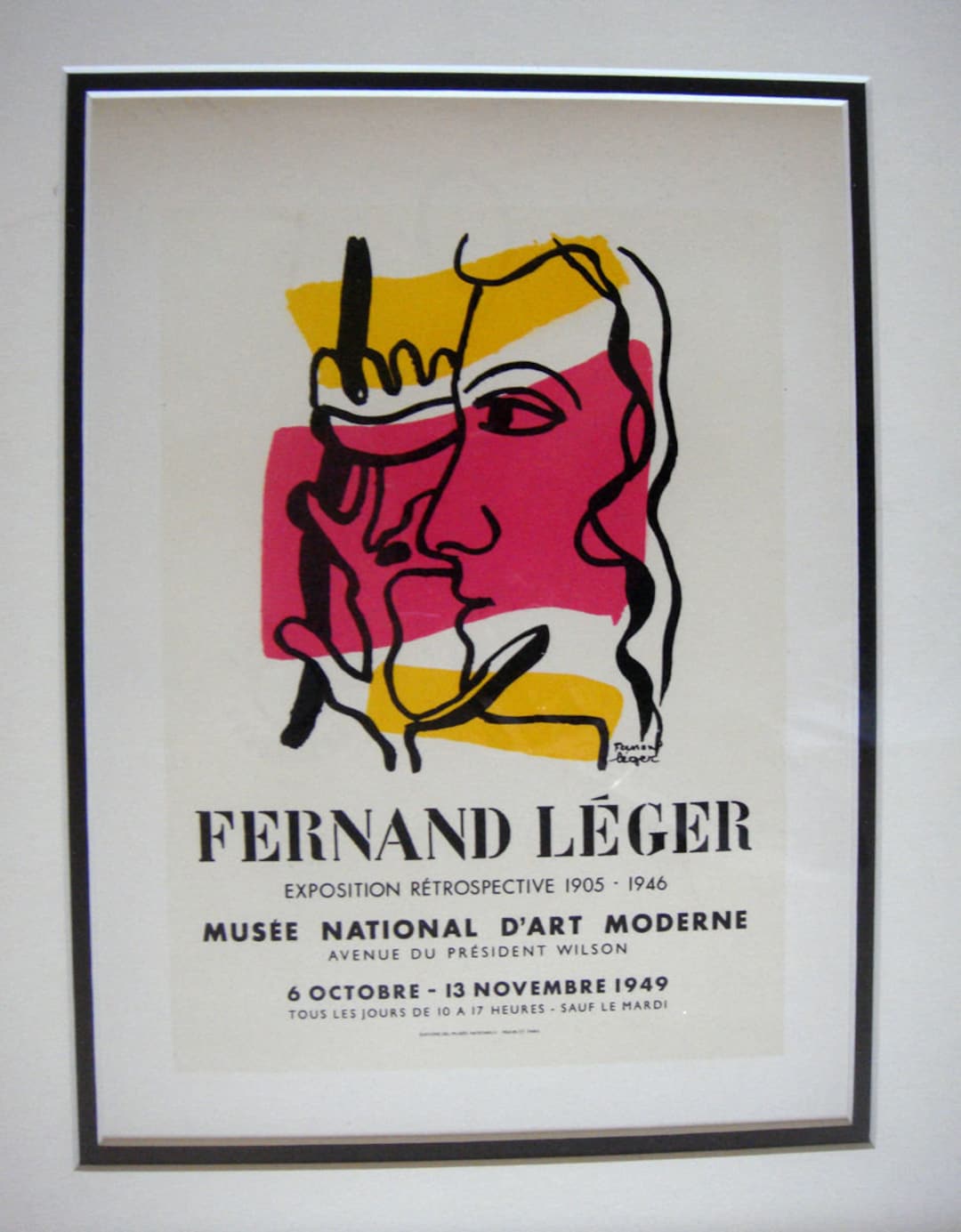 Fernand LEGER Antique Exposition Poster "fernand Leger" Custom Framed ...