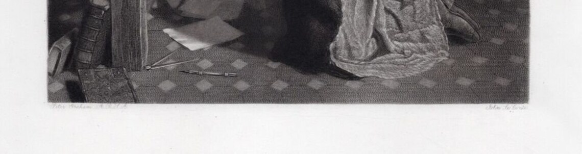 SIGNED PETER GRAHAM 1800s Engraving "fra Angelico" Professionally ...