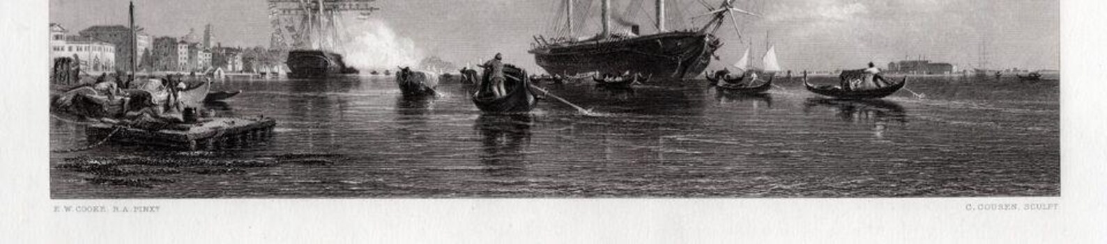 1800s Edward William COOKE Engraving "venice - the Arrival" FRAMED ...