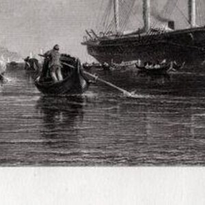 1800s Edward William COOKE Engraving "venice - the Arrival" FRAMED ...