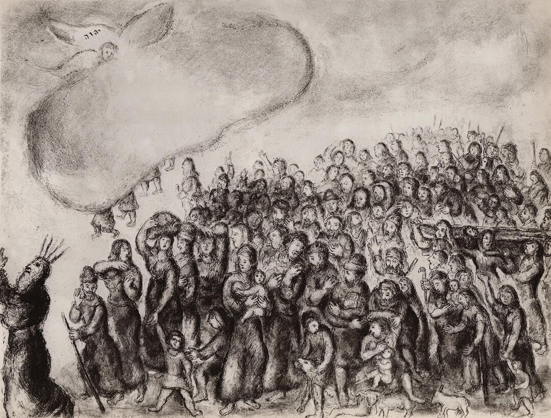 SIGNED 1956 CHAGALL Religious Vintage Print "the Exodus From Egypt ...