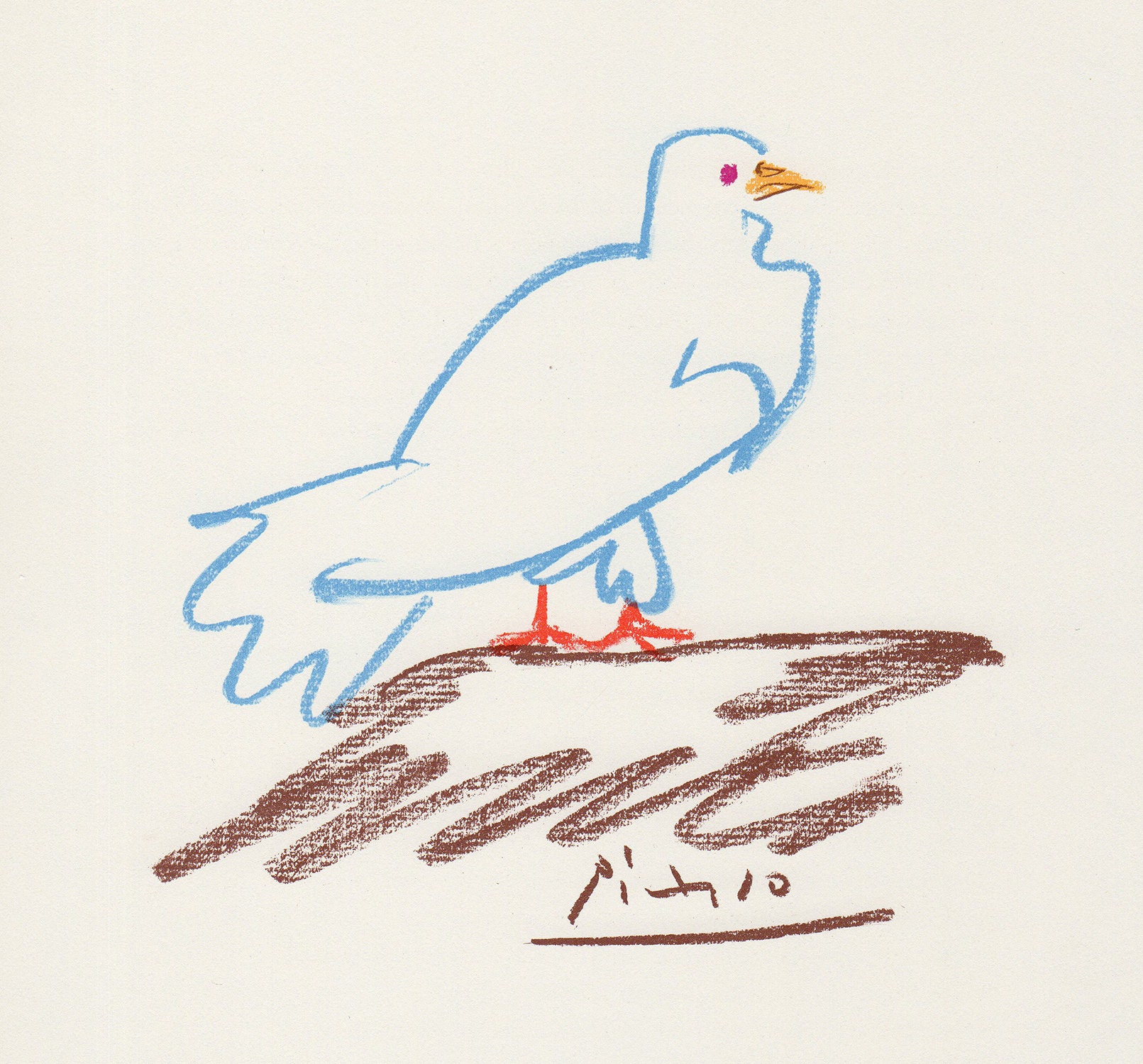 Pablo PICASSO 1968 Color Lithograph a Single Blue - Etsy