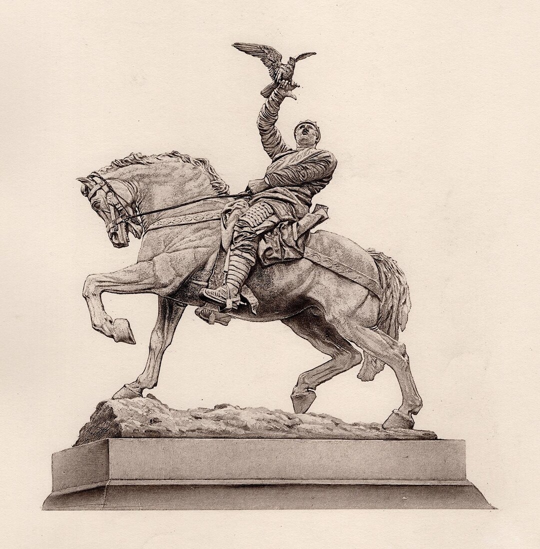 George Frederic WATTS 1800s Engraving "hugh Lupus, Earl of Chester ...