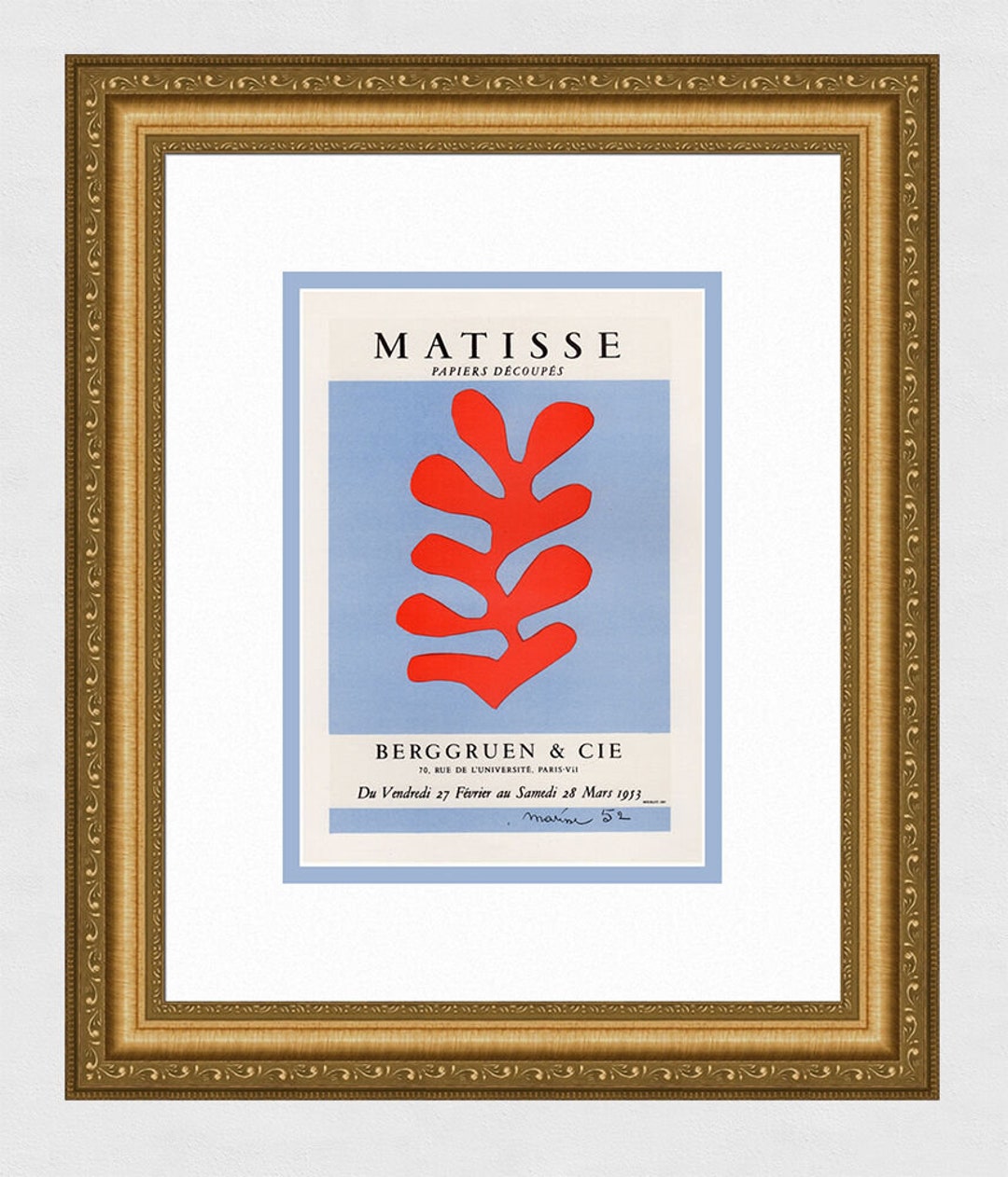 MATISSE Berggruen & Co Exhibition Poster "matisse, Papiers Découpés ...