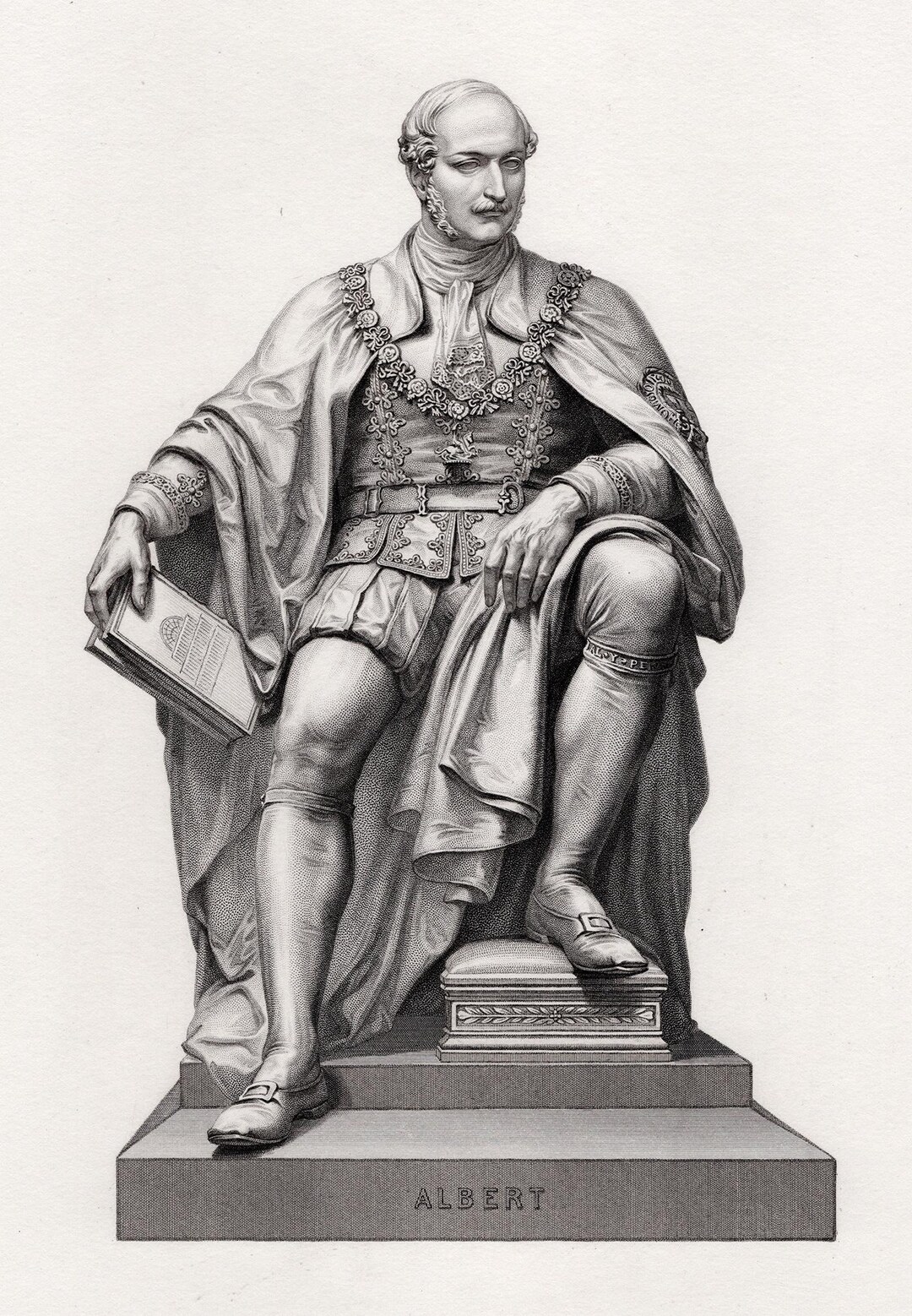 John Henry FOLEY 1800s Antique Engraving "albert, Prince Consort ...