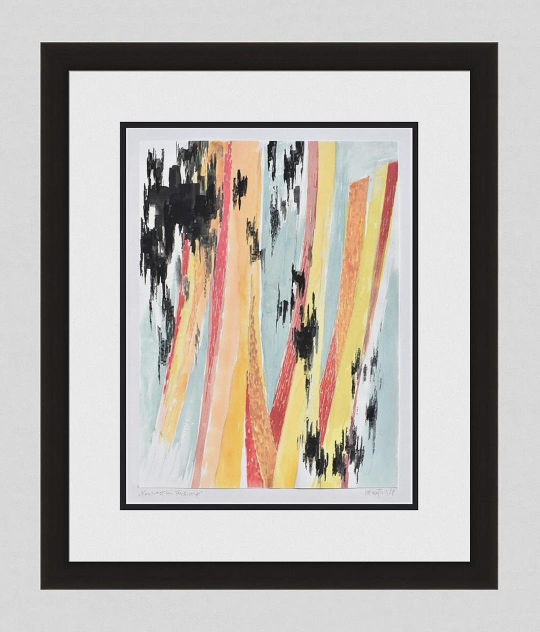 JOSEF MATHIS 1988 Original Painting "bold Ribbons" Gallery Framed ...