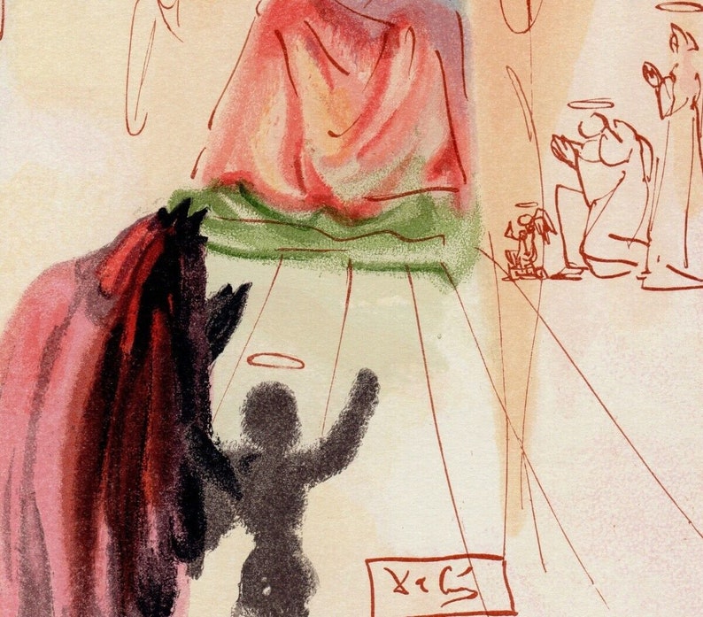 1960 Salvador Dali Divine Comedy Original Woodcut "triumph of the ...