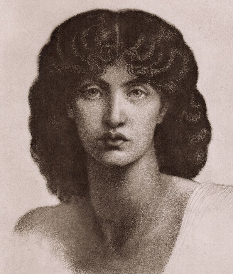 Dante Gabriel ROSSETTI 1800s Antique Print venus Astarte, Otherwise ...