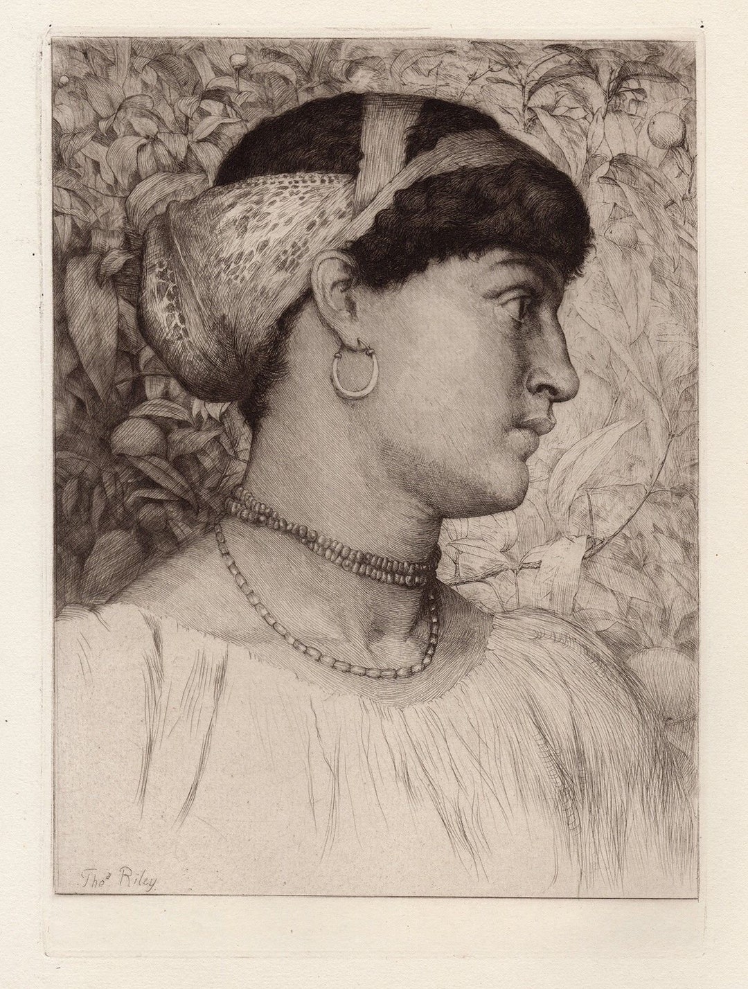 THOMAS RILEY Original 1800s Etching "beautiful Roxana" Signed Framed ...