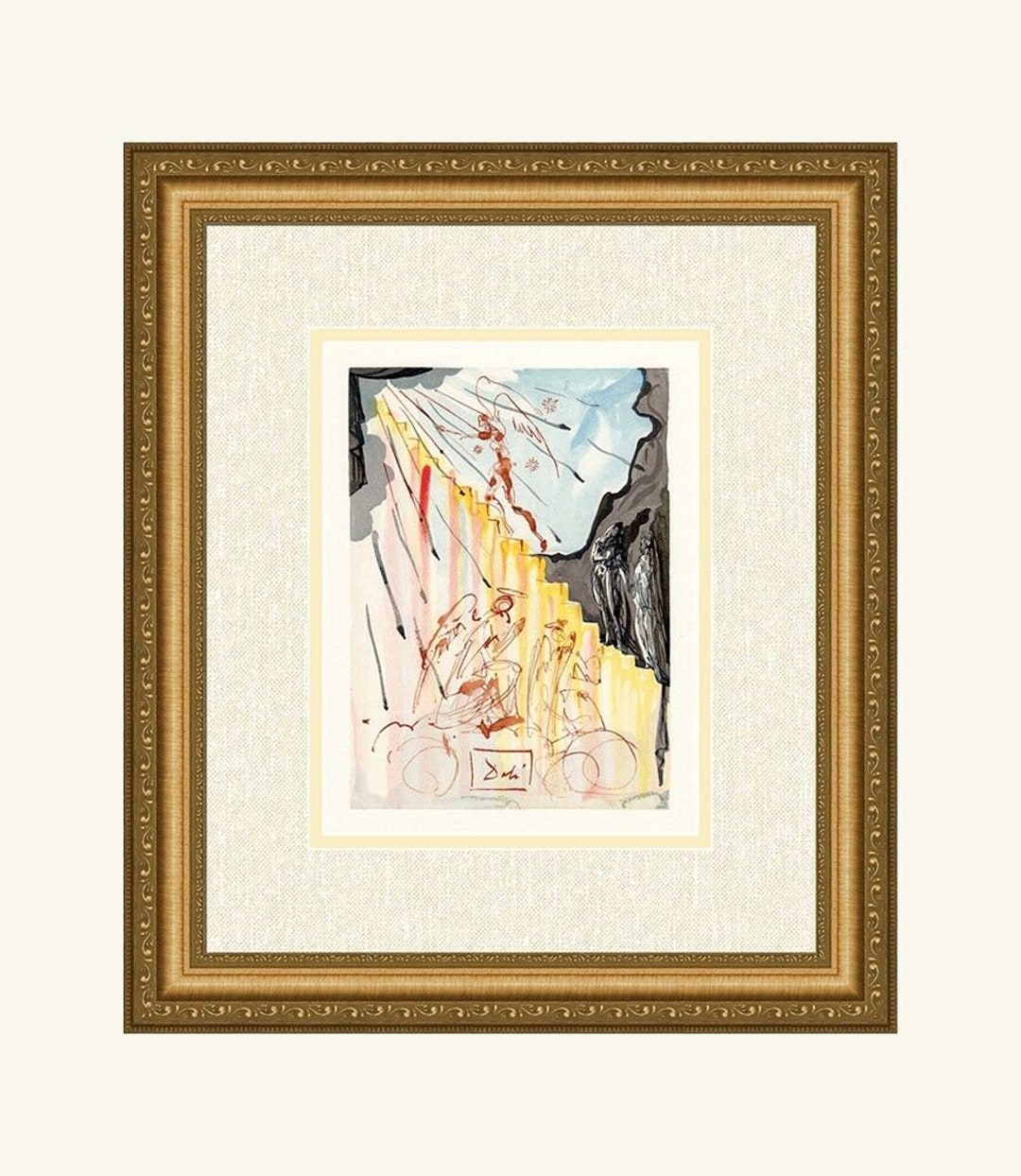 Original 1960 Salvador Dali Divine Comedy Woodcut "stairway to Heaven ...