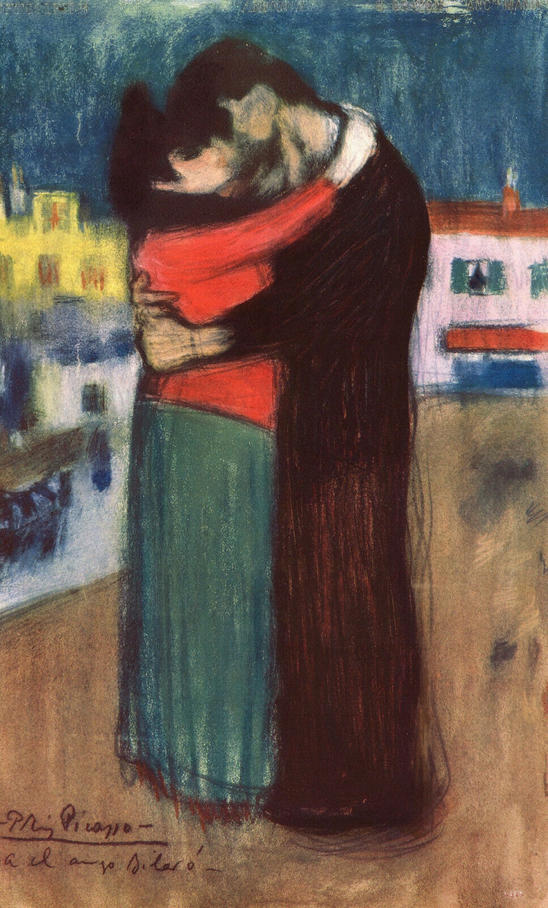 Pablo PICASSO 1963 Signed Pochoir Lithograph lovers of the Street ...