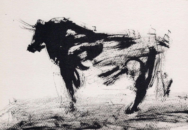 1961 Pablo PICASSO Vintage Lithograph large Bull - Etsy