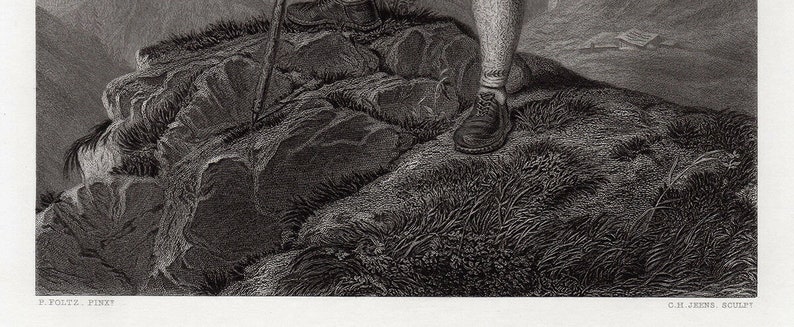 Philipp Von Foltz 1800s Engraving "the Hunter" Gallery FRAMED SIGNED ...