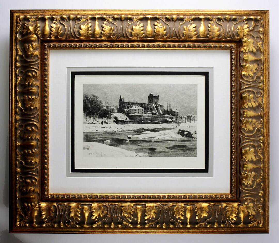 George REID 1800s Detailed Etching "jedburgh" Custom Framed SIGNED ...