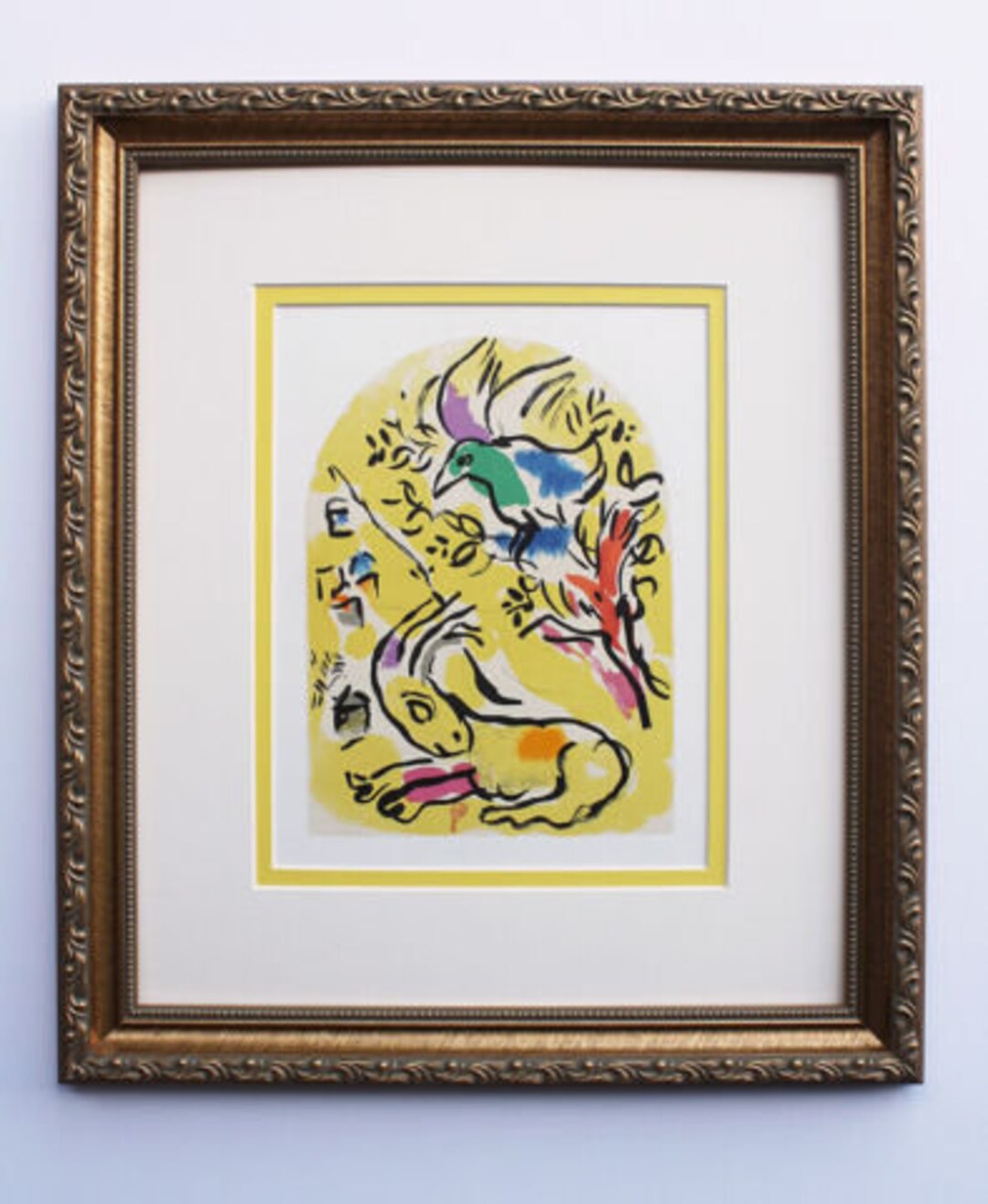 MARC CHAGALL 1962 Religious Color Lithograph "naphtali Tribe" FRAMED ...