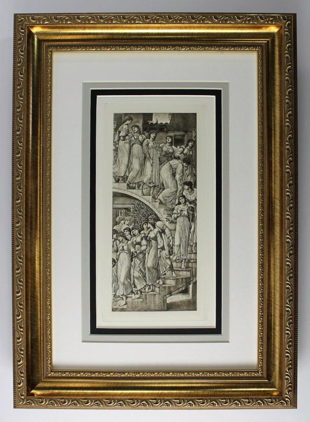 1800's Edward Burne-jones Engraving "the Golden Stairs" Gallery Framed ...