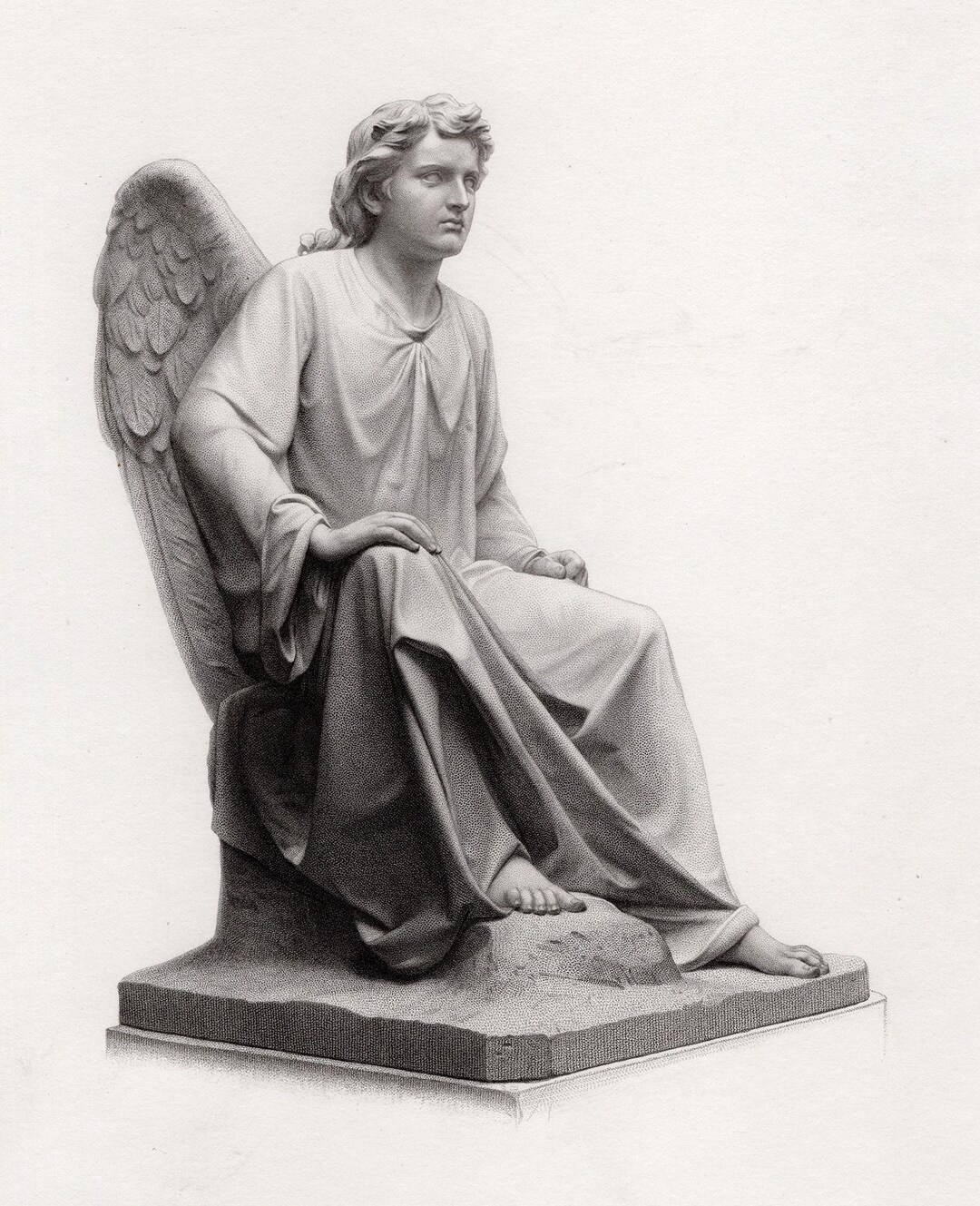 1800s Erastus Dow PALMER Engraving "the Angel of the Sepulchre" GALLERY ...