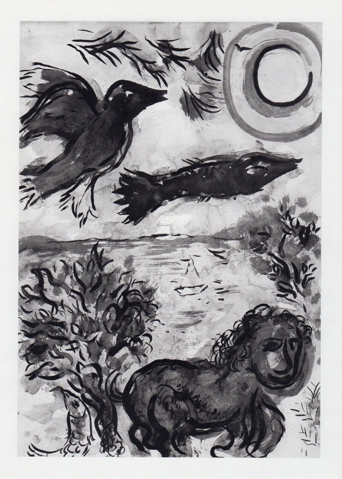 1962 Marc CHAGALL Lithograph "the Lion of Judah" Gallery FRAMED ...