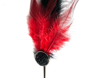 Black and Red Feathers - Etsy