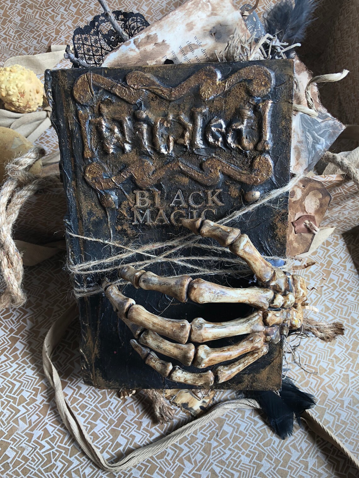 Distressed Wicked Book With Skeleton Hand - Etsy