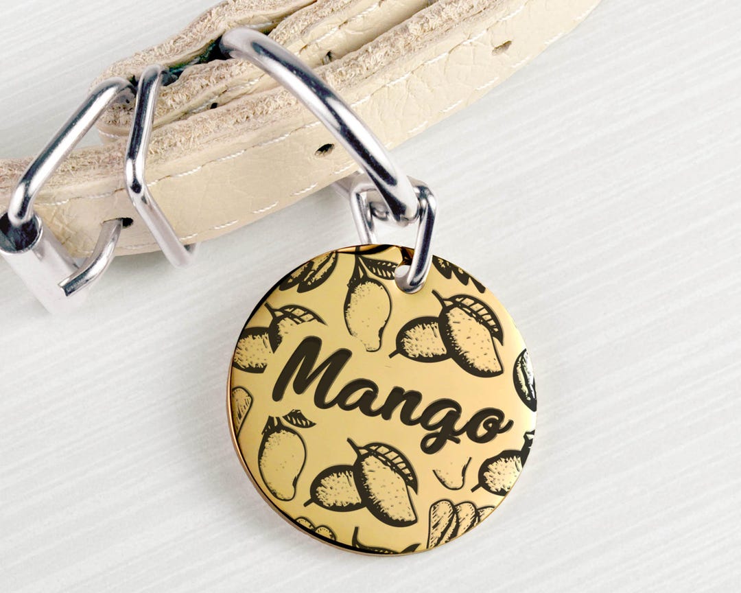 Personalized Engraved Mango Fruit Dog ID Tag Stainless Steel Pet Tag - Etsy