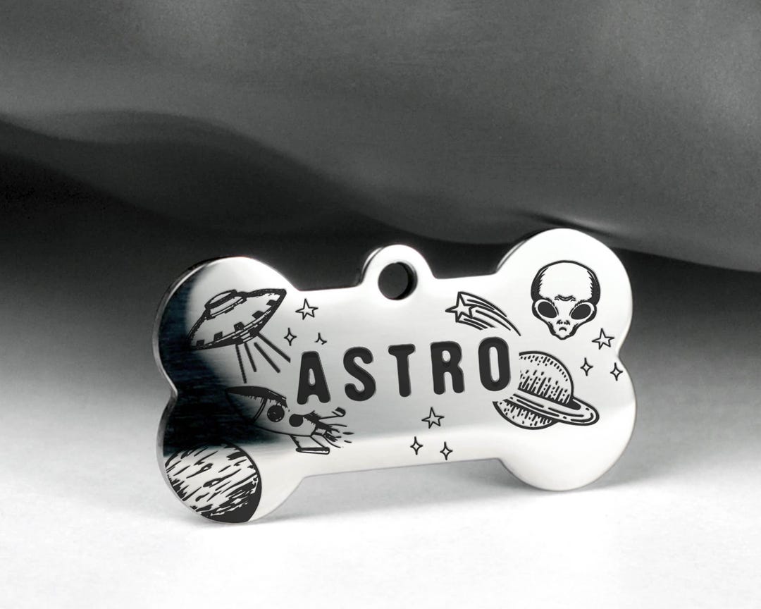 Personalized Alien Pet ID Tag – Custom Engraved Galaxy Dog Tag With ...