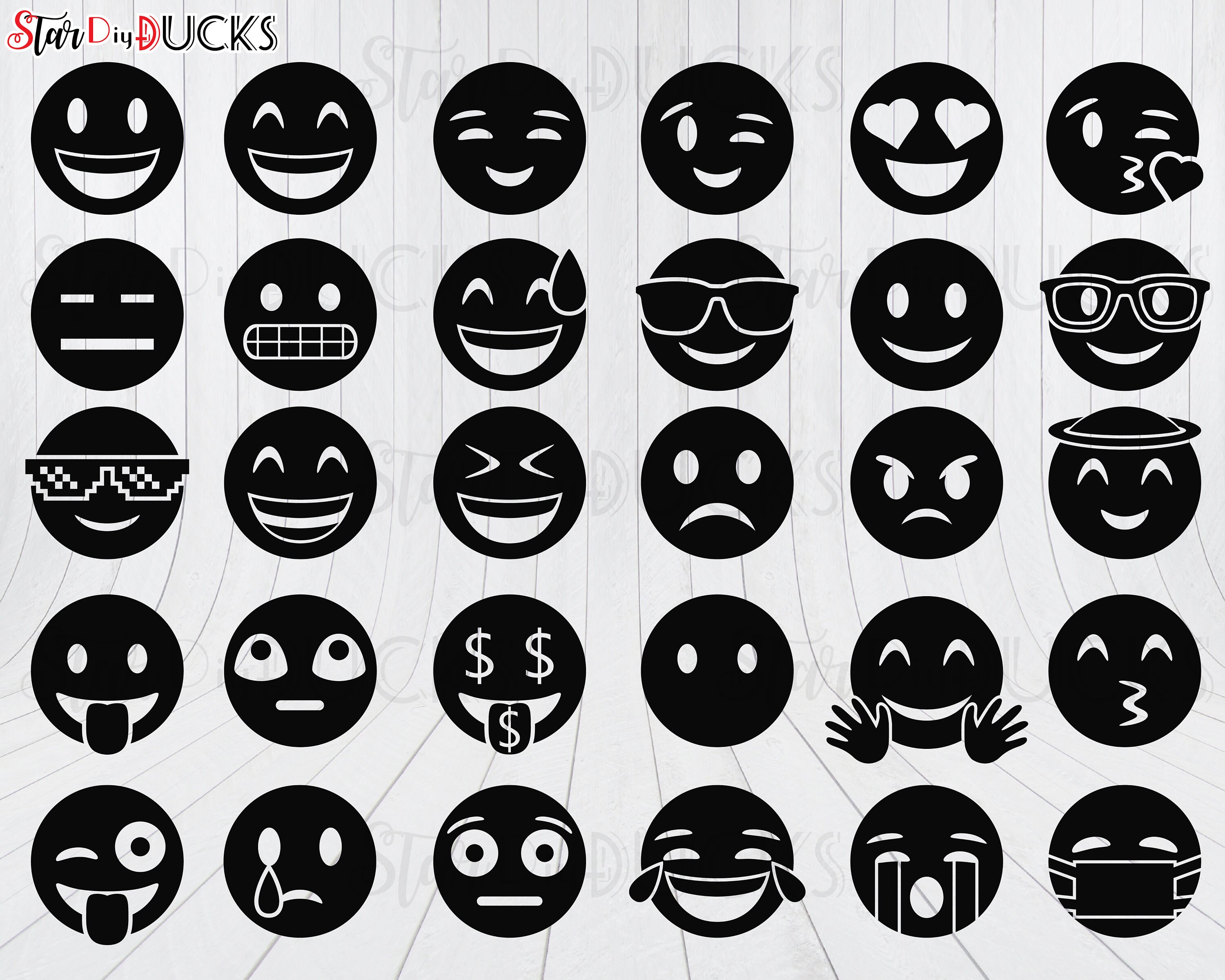 Best Emoji Cutting Files Svg Clip Art Digital Download Etsy