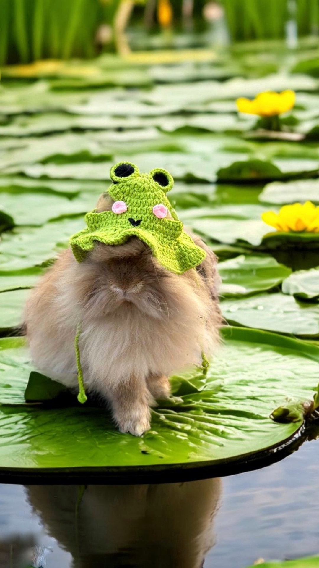 Froggy Knitted Hat for Bunnies, Rabbits, Cats, Dogs, Ferrets, Small ...